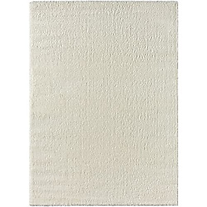 LUXE WEAVERS Fluffy Shag White 6x9 Area Rug