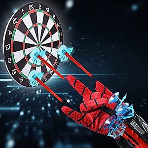 Kids Superhero LED Mask - Superhero Toys and Mask 4-10 Year Old Boy Superhero Gifts (Red-B)