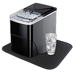 Sliding Mat for Ice Makers Countertop Mat, Absorbent Dish Drying Mat for Kitchen Counter, Ice Makers Accessories Fit Under Ice Maker, Neat, and Clean, Black