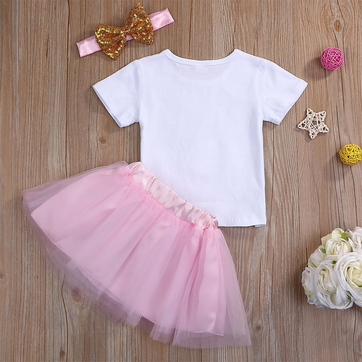 GRNSHTS Toddler Baby Kid Girls Big Sister Outfits Short Sleeve T-Shirt Top+Tutu Skirt with Headband Clothing Set (Pink, 2-3T)