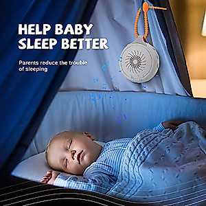 Portable Sound Machine, White Noise Machine with Night Light for Baby & Adults by COMSYNC, Sleep Soothers with 12 Soothing Sounds for Stroller or Car Seat, Rechargeable, Child Lock & Timer