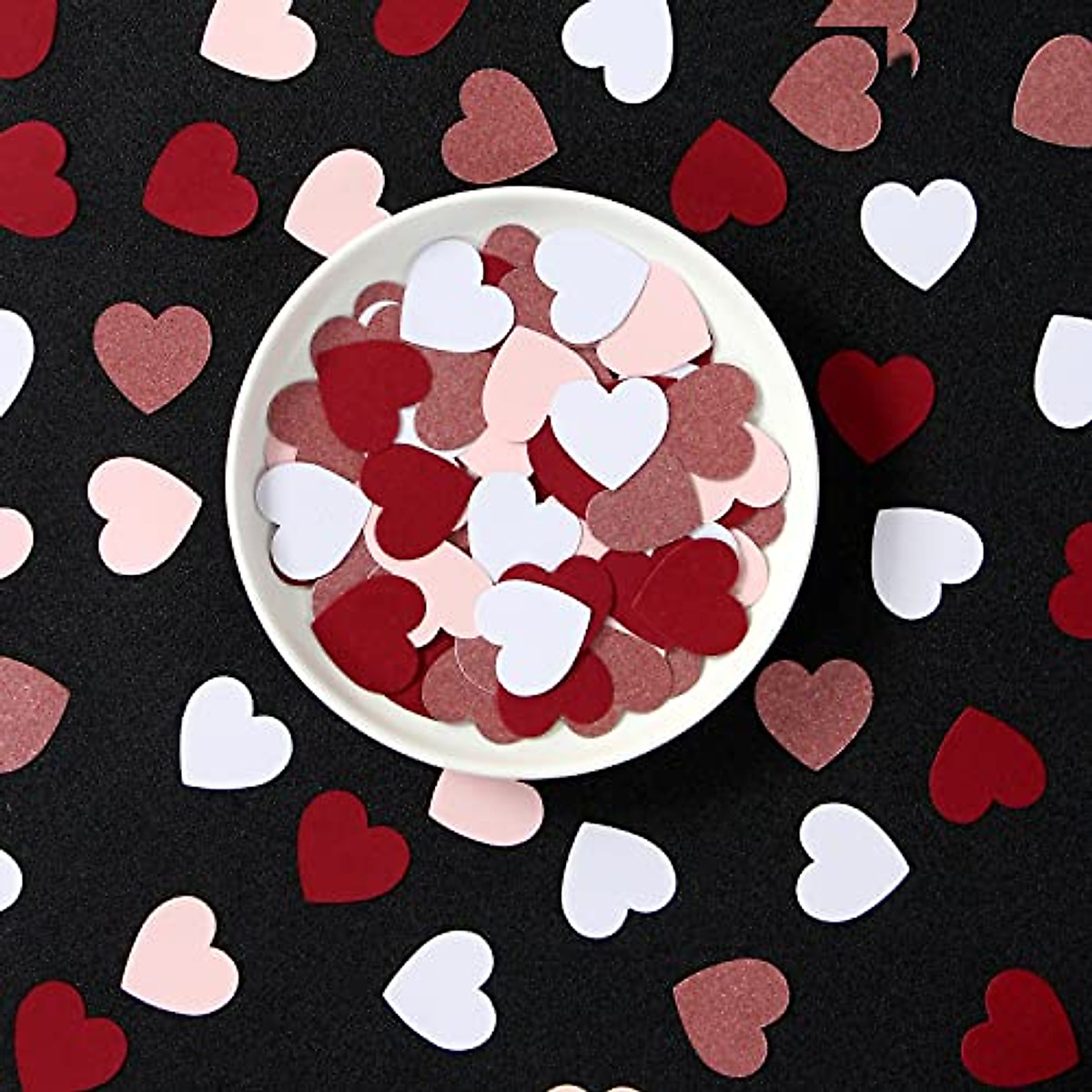 Rose-gold Pink Wine-Red Bachelorette Heart-Confetti - 300pcs Mothers Day PartyDecorations Glitter Paper Confetti Princess Tea Party Sweet 16 18 Birthday Table Decor Lasting Surprise