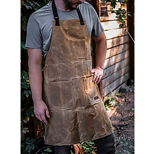 Readywares Waxed Canvas Grilling Apron, Heavy Duty Chef Apron For Men and Women, Versatile, Durable, and Looks Great