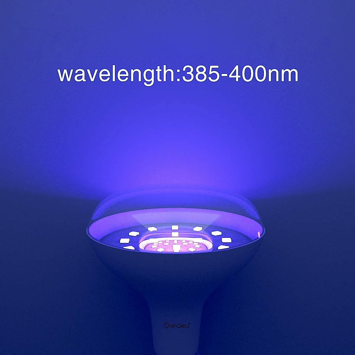 Onforu 2 Pack 120W Equiv LED Black Light Bulb, BR30 E26 Blacklight Bulbs for Glow in The Dark, 385-400nm, 15W Black Light Flood Light for Halloween Christmas Party, Body Paint, Fluorescent Poster