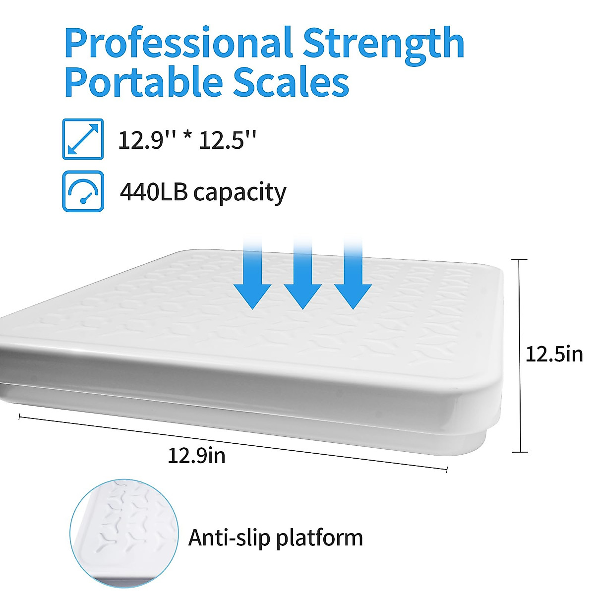Medical Grade Scale YINGYUDZSW Portable Easy to Read Digital Display - Pound & Kilogram Settings - Heavy Duty 440 lb Limit Scale for Body Weight 12.9"X12.5" Platform - Home, Hospital & Physician Use