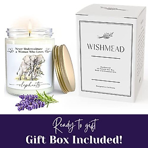 Wishmead Elephant Gifts for Women - Lavender Candle - Elephants Gifts for Women - Elephant Decor Housewarming Gift - Birthday Gifts for Mom Best Friend