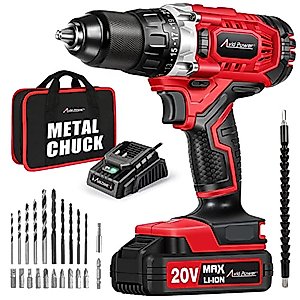 AVID POWER Drill Set Cordless 20V Electric Drill with Battery and Fast Charger, Variable Speed, 23+1 Torque Setting, 23pcs Accessories Drill Kit, Hand Drill with 1/2-Inch Metal Keyless Chuck