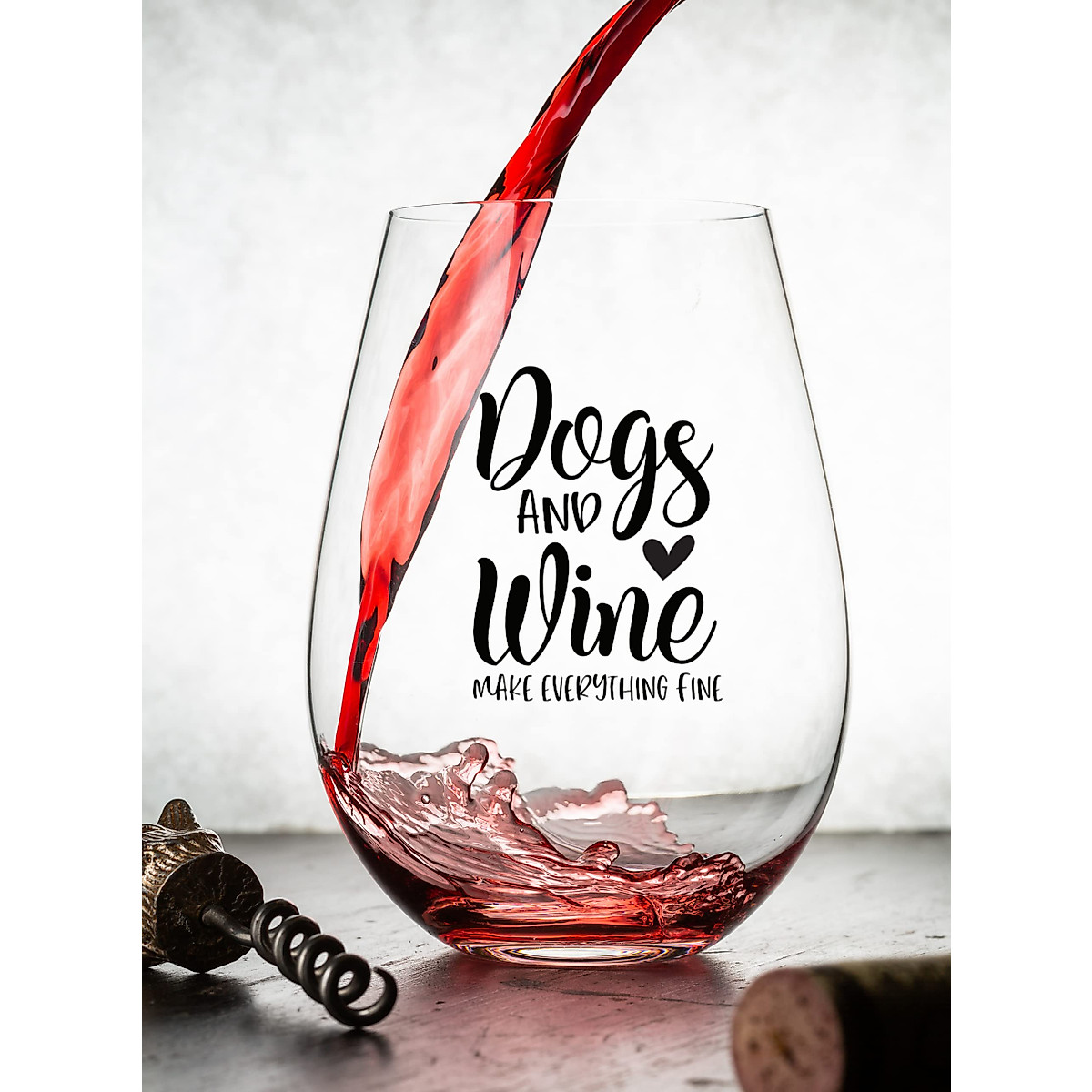 Dog Mom Gifts For Women - 11oz Coffee Mug and 15oz Wine Glass Gift Set - Funny Dog Mom Idea For Mother's Day