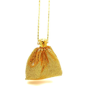 Vintage Evening Clutch Purse Metal Mesh Gatsby Bag for Cocktail Party Prom Wedding Banquet (Gold) XXX-Small