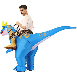 GOOSH Inflatable Dinosaur Costume for Adult Halloween Costume Women Man Riding Costume Funny Blow up Costume for Halloween Party Cosplay