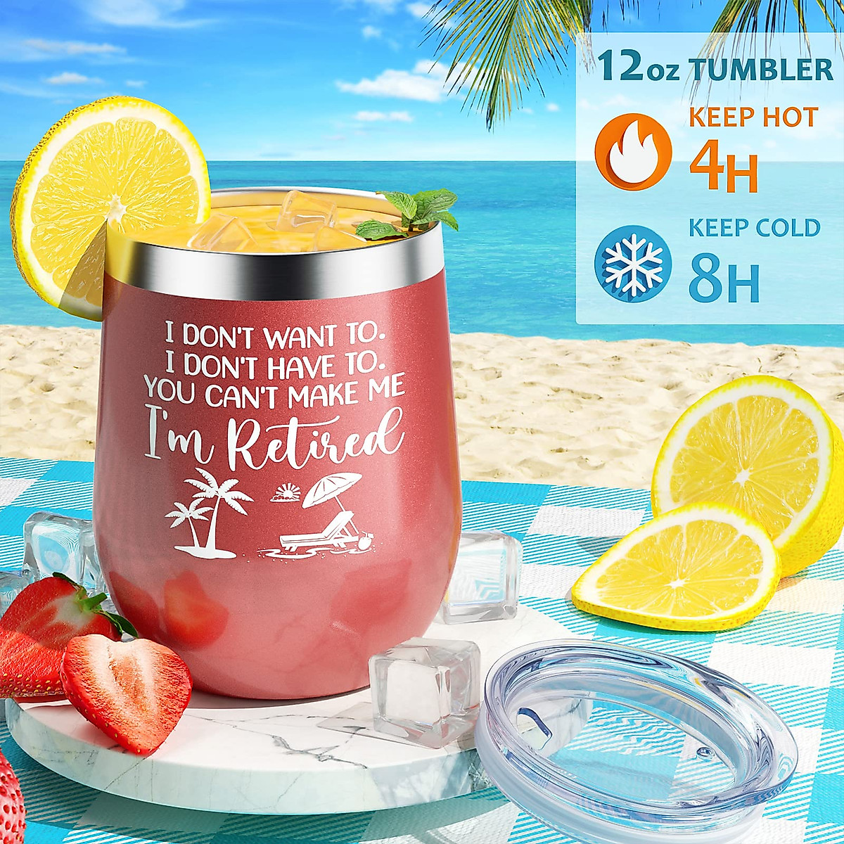 Retirement Gifts for Women 2024, Happy Retirement Gifts for Coworker, Teacher, Boss, Nurses, Friends, Mom, Grandma, Retirees, Best Retirement Gifts Funny Female Retired Gifts Basket with Wine Tumbler