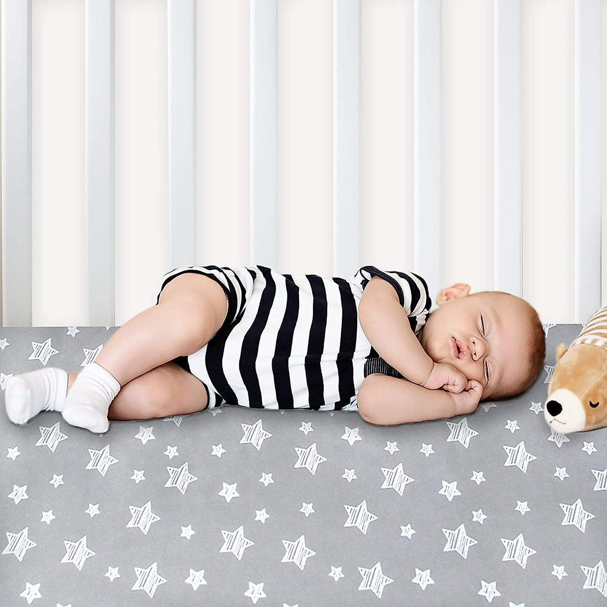 Pack and Play Sheets, 2 Pack Mini Crib Sheets, Stretchy Pack n Play Playard Fitted Sheet and Pack N Play Mattress Pad, Fit Graco Pack 'n Play Travel Dome LX Playard, Waterproof Soft Quilted