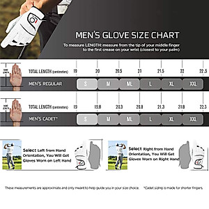 FINGER TEN Golf Gloves Men Left Right Hand Handed Golfer Value Pack (6 Pack, Small, Left)