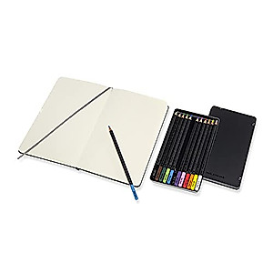 Moleskine Sketchbook & Watercolor Pencil Set Hard Cover (5 x 8.25) Sketch Pad for Drawing, Watercolor Painting, Sketchbook for Teens, Artists, Students, 104 Pages
