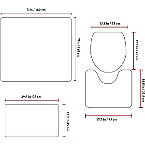 Cartoon Comic Dog Bathroom 4 Pieces Set Shower Curtain, Toilet Lid Cover and Bath Mat, Non-Slip Rugs, Durable and Waterproof, for Bathroom Decor Set, Shower Curtain 72" x 72"