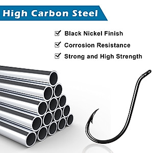 Octopus Beak Fishing Hooks, 200PCS Sport Offset High Carbon Steel Turned Up Fish Hooks for Saltwater Freshwater