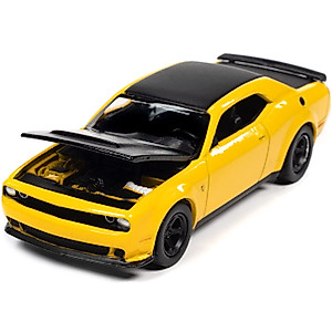 Auto World Diecast, 2018 Dodge Challenger SRT Demon Yellow Jacket & Black Limited Edition to 14408 Pieces Worldwide 164 Diecast Model Car by Autoworld 64312AWSP068 B