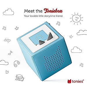 Toniebox Audio Player Starter Set with Chase, Skye, Marshall, and Playtime Puppy - Listen, Learn, and Play with One Huggable Little Box - Light Blue
