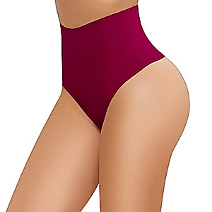 FallSweet Ultra High Waisted Thong No Show Underwear for Women High Rise Panty Pack(mix1,L)