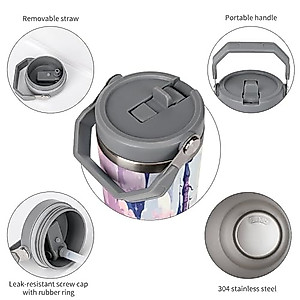 YTLKGFP 30 Oz Large Capacity Car Cup Clouds over The Castle Tumbler with Handle Straw Lid Insulated Stainless Steel Water Bottle Travel Mug Leak-proof Car Cup Keeps Cold Or Hot