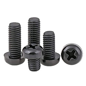M6 / 6mm Black Nylon Pan Round Head Phillips Screws Plastic Machine Screws (10Pcs, M6 x 20 mm)
