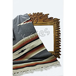 handmade Large Diamond Serape Southwestern Mexican Blanket Horse Saddle Yoga Sarape Rug