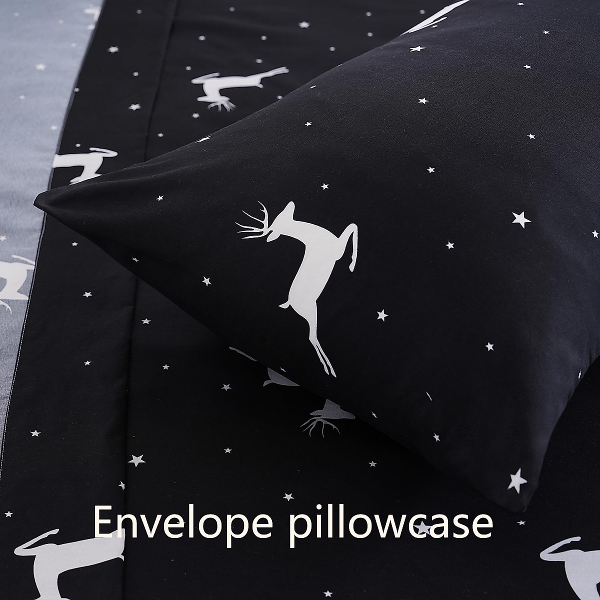 Bed Sheet Set - 3 Piece Twin Size - Reindeers/Stars Printed Christmas Decor - Soft Durable Microfiber Bedding Sheet Set,Deep Pocket,Stain,Fade & Wrinkle Resistant