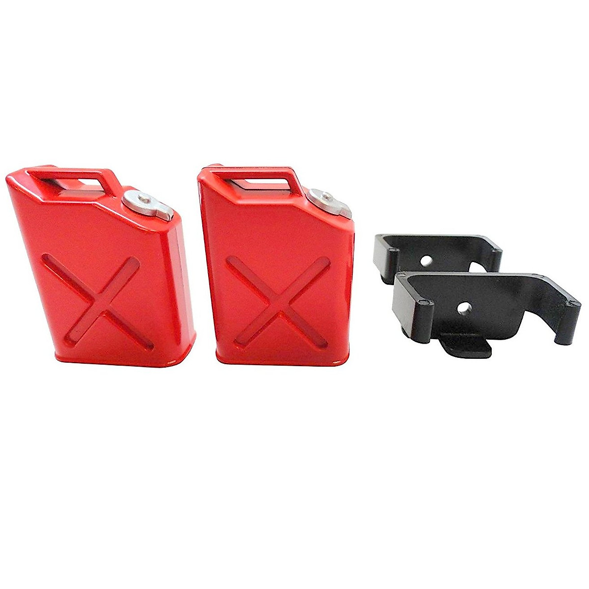 Apex RC Products 1/10 RC Rock Crawler Scale Red Jerry Gas Can Jug W/Brackets - 2 Pack 4052