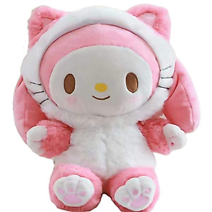 Daweiwang 25cm Cartoon Plush Doll Soft Stuffed Plush Doll My Melody Cinnamon Cute Anime Plush Toy Melody Plush Doll Cute Skin-Friendly Soft Doll Doll Adult Children's Toy Girl Gift