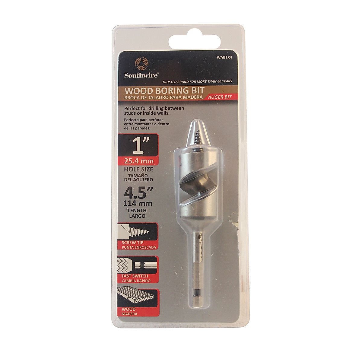 Southwire BIT; WOOD AUGER 1" X 4.5" (WAB1X4-1/2)