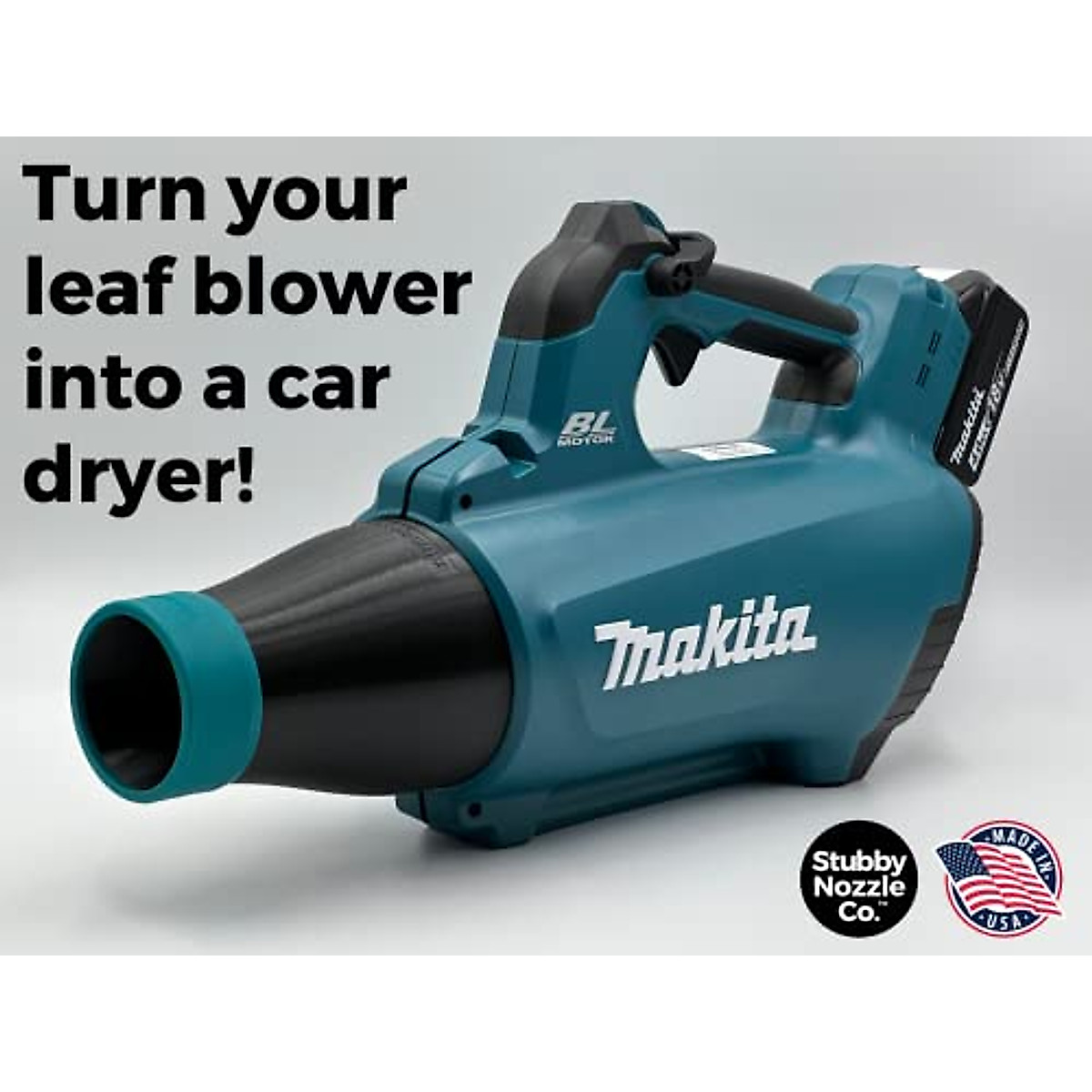 Stubby Nozzle Co. STUBBY Car Drying Nozzle for Makita 18V LXT Leaf Blowers (XBU03Z and DUB184Z)