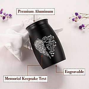 Small Urns for Human Ashes Aluminum Mini Urn for Ashes Wing Small Cremation Urn Memorial Keepsake Ash Holder-My Mind