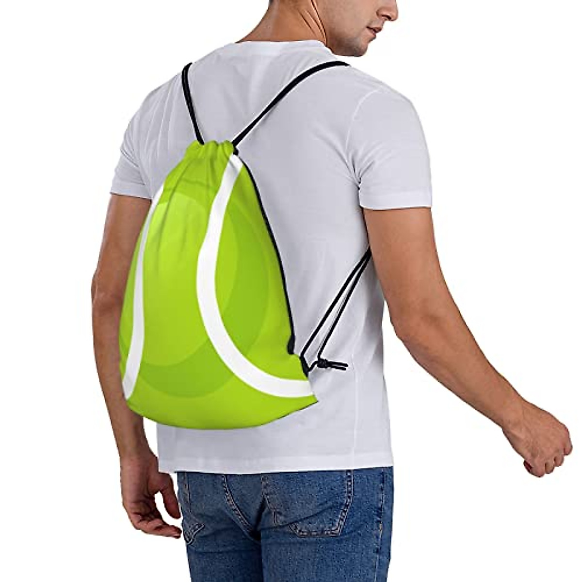 YOPIGOT Tennis Drawstring Bag Tennis String Bag Waterproof Light Durable Gym Sports Yoga Beach Sackpack For Men Women