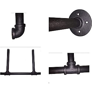 (14"Deep, 2Pcs)Industrial Retro Wall Mount Iron Pipe Shelf,DIY Open Bookshelf,Hung Bracket,Home Improvement Kitchen Shelves,Tool Utility Shelves, Office Shelves, Bookshelves and bookcases