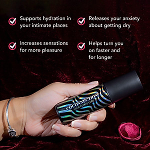 Body Connection Lubricant Oil 100% Organic Coconut Oil with Vitamin A & E - for Sex, Foreplay, or Massages - Safe for Sensitive Skin - Your Edible Lube - 60ml / 2oz