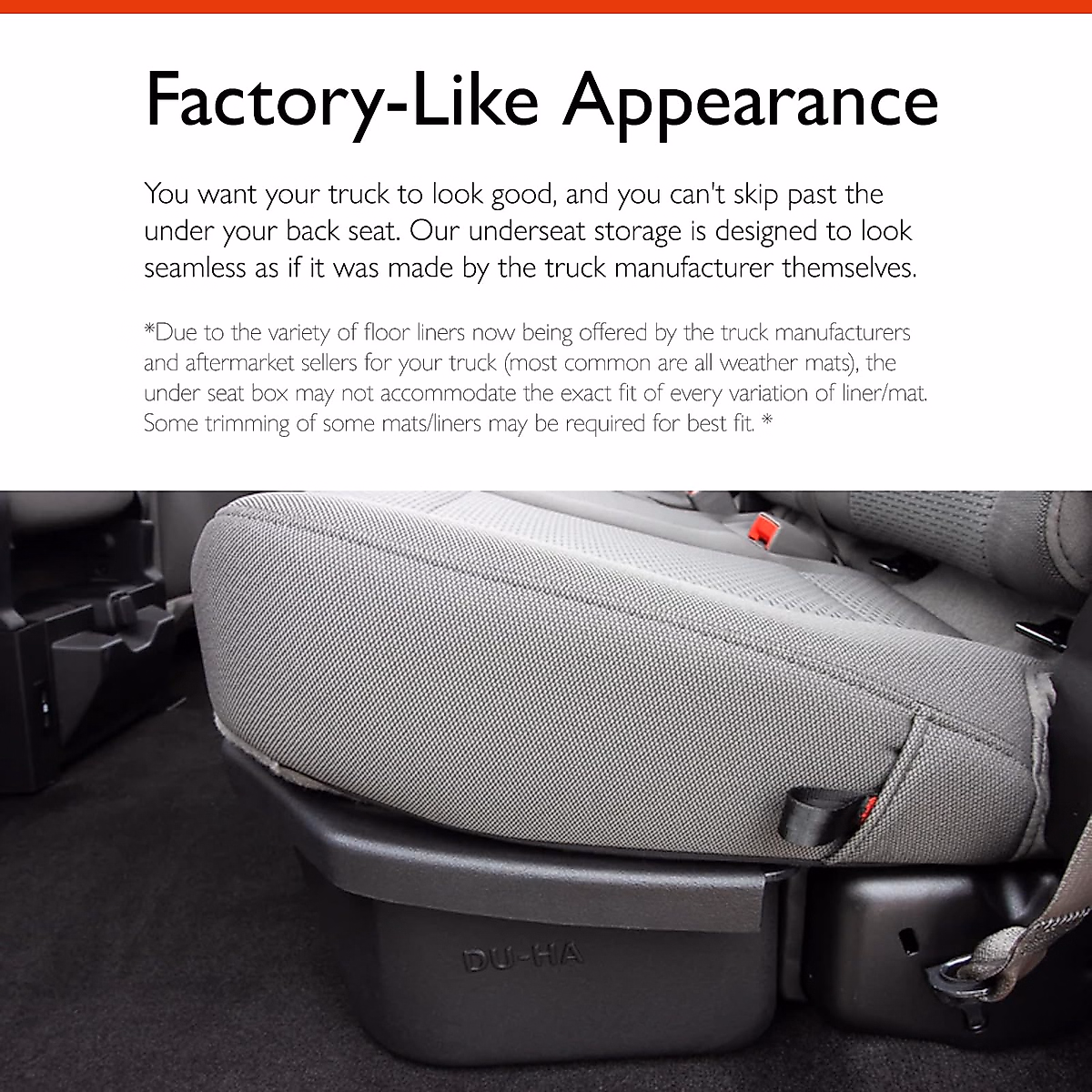 DU-HA Under Seat Storage Fits 99-07 Chevrolet/GMC Silverado/Sierra Extended Cab, Dk Gray, Part #10001