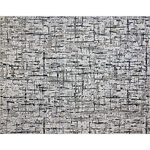 Gertmenian Classic High Low Indoor Woven Area Rugs, Boho Abstract Home Decor, Carpet for Living Room Kitchen Bedroom Entryway Foyer, 8x10 Large, Vintage Abstract Lines Warm Gray, 19833