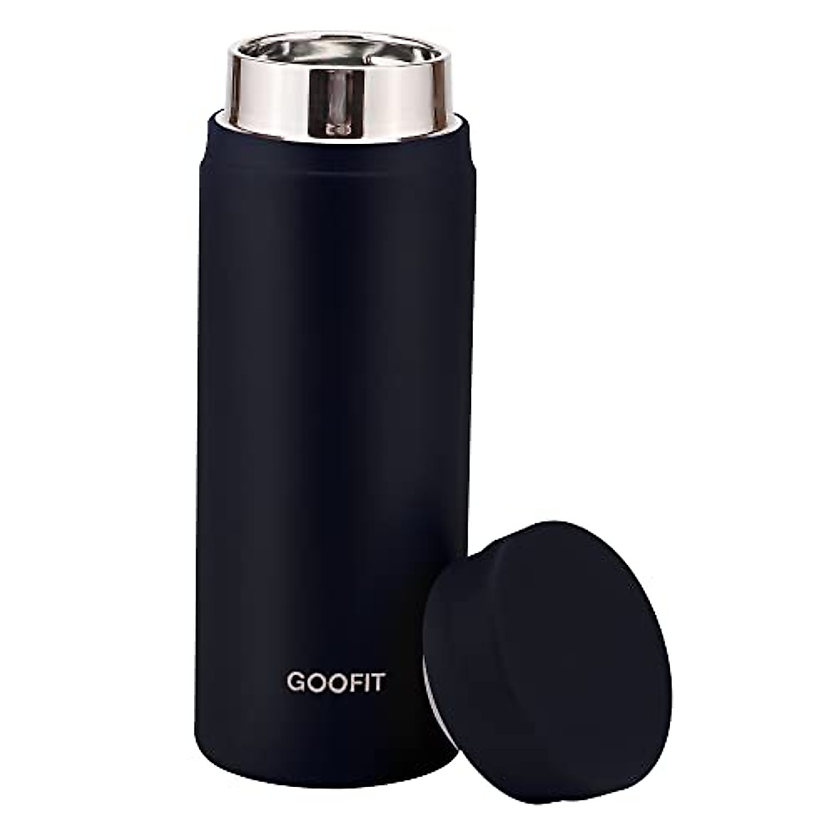 GOOFIT 9Oz Small Coffee Water Bottle Double Wall Vacuum Insulated Thermos for Kids and Women Keeps Cold 12H Hot 12H Blue