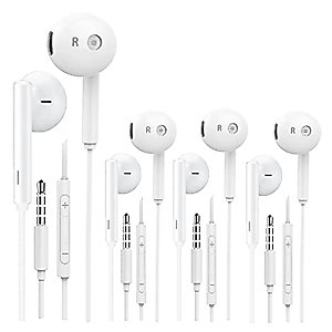 wutellinn 4 Pack Earbuds Wired in-Ear Headphones with Tangle-Free Cord, Comfortable in The Ear, Deep Noise Reduction Clear Sound Quality, Compatible with 3.5mm Ports
