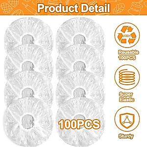 100PCS Bowl Covers for Bread Proofing, Reusable Elastic Sourdough Bread Baking Supplies, Plastic Bowl Covers for Bread Rising, Stretchable Plastic Wrap for Storage Containers