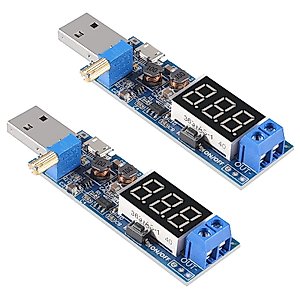 2PCS USB Step UP/Down Power Supply Module, Adjustable DC-DC 5V to 3.5V / 12V Boost Buck Converter Out DC 1.2V-24V