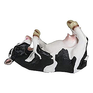 Ebros Gift Rustic Farmhouse Country Holstein Bovine Cow Guzzling Wine Bottle Holder Caddy Figurine Stand Rack Cows Cattle Bulls Farm Western Countertop Bar Desktop Accent Decor