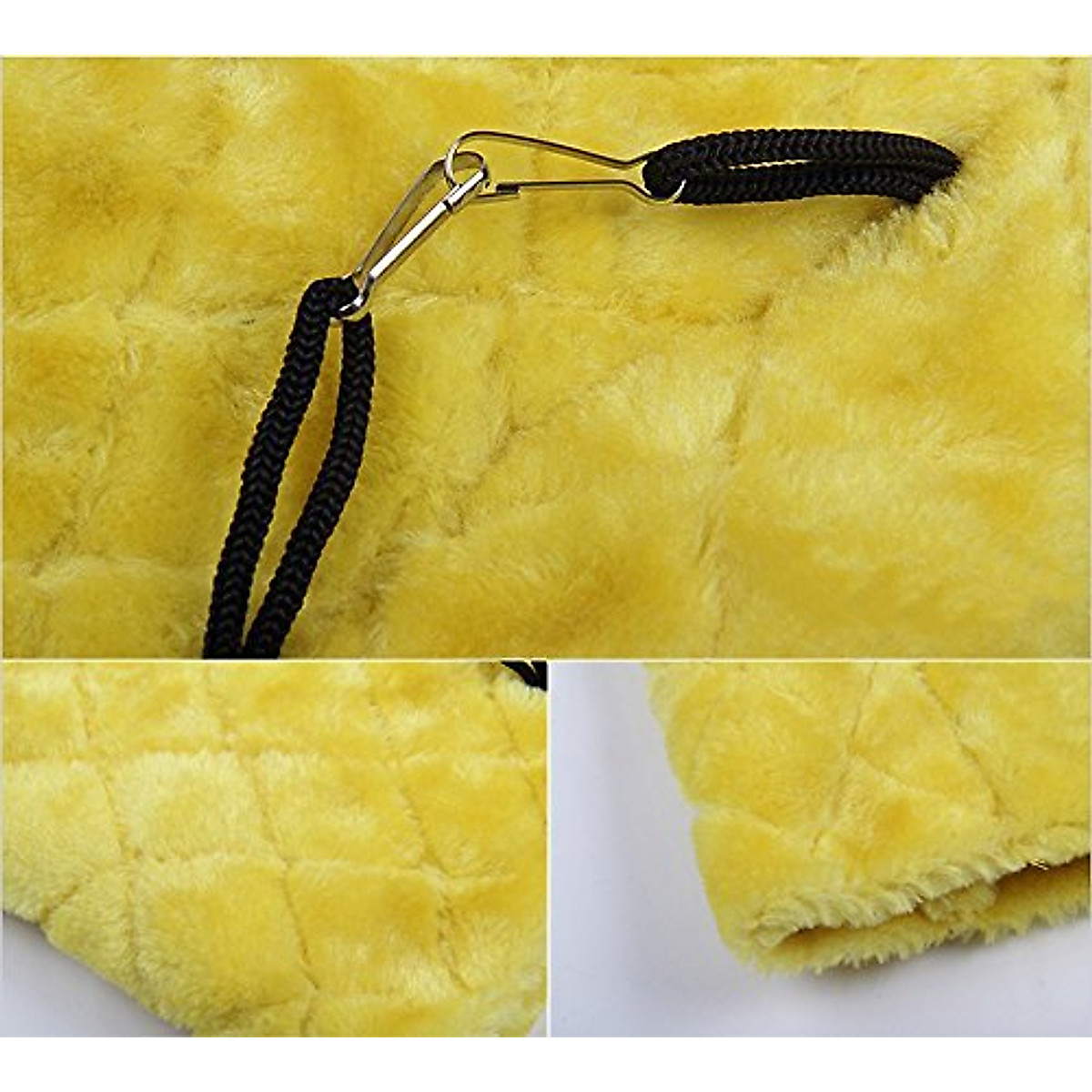 Cdycam Pet Bird Nest Hammock Hanging Cave Cage Plush Snuggle Happy Hut Tent Bed (Yellow(Large))