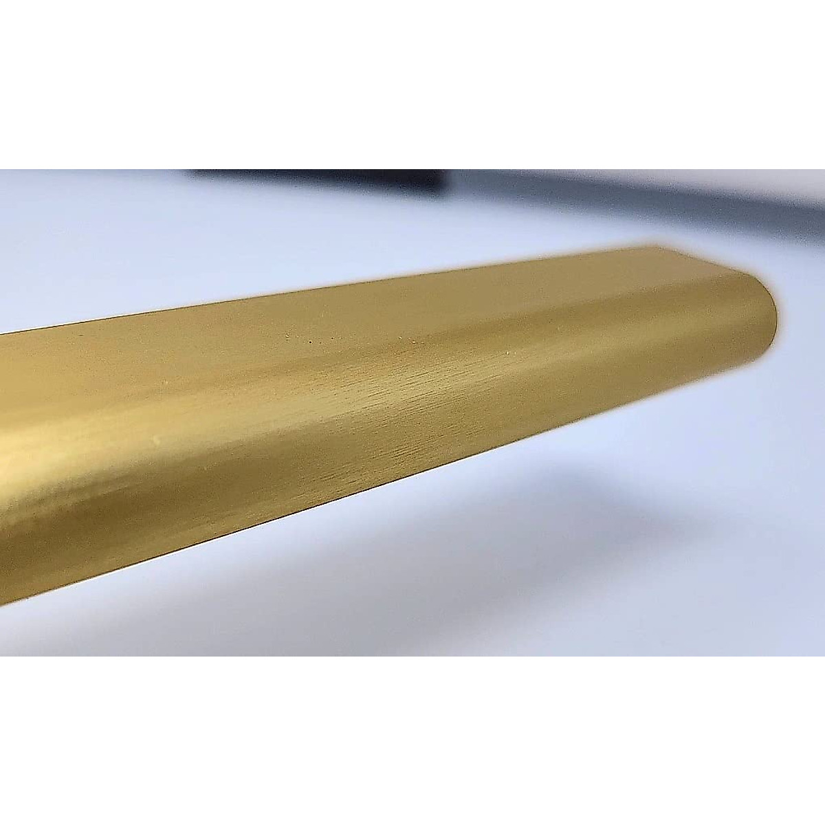 8 Feet Long Oval Wardrobe Closet Tubing Rod Application Clothes Hanging - 96 Inch Length (Matte Brass)