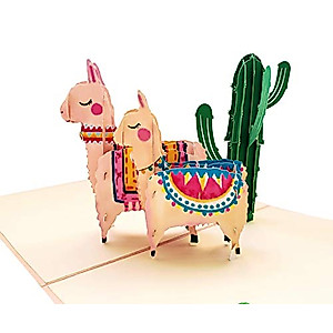 iGifts And Cards Cute Llamas Family 3D Pop Up Greeting Card – Happy Birthday, Friendship, Thank You, Celebration, Congratulations, All Occasion, Bon Voyage, Just Because, Thinkinng of You, Fun