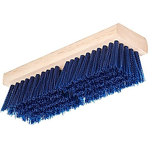 SPARTA Flo-Pac Deck Scrub Brush Floor Scrubber, Push Broom with Heavy Dutty Bristles for Outdoor Surfaces, 10 Inches, Blue, (Pack of 12)