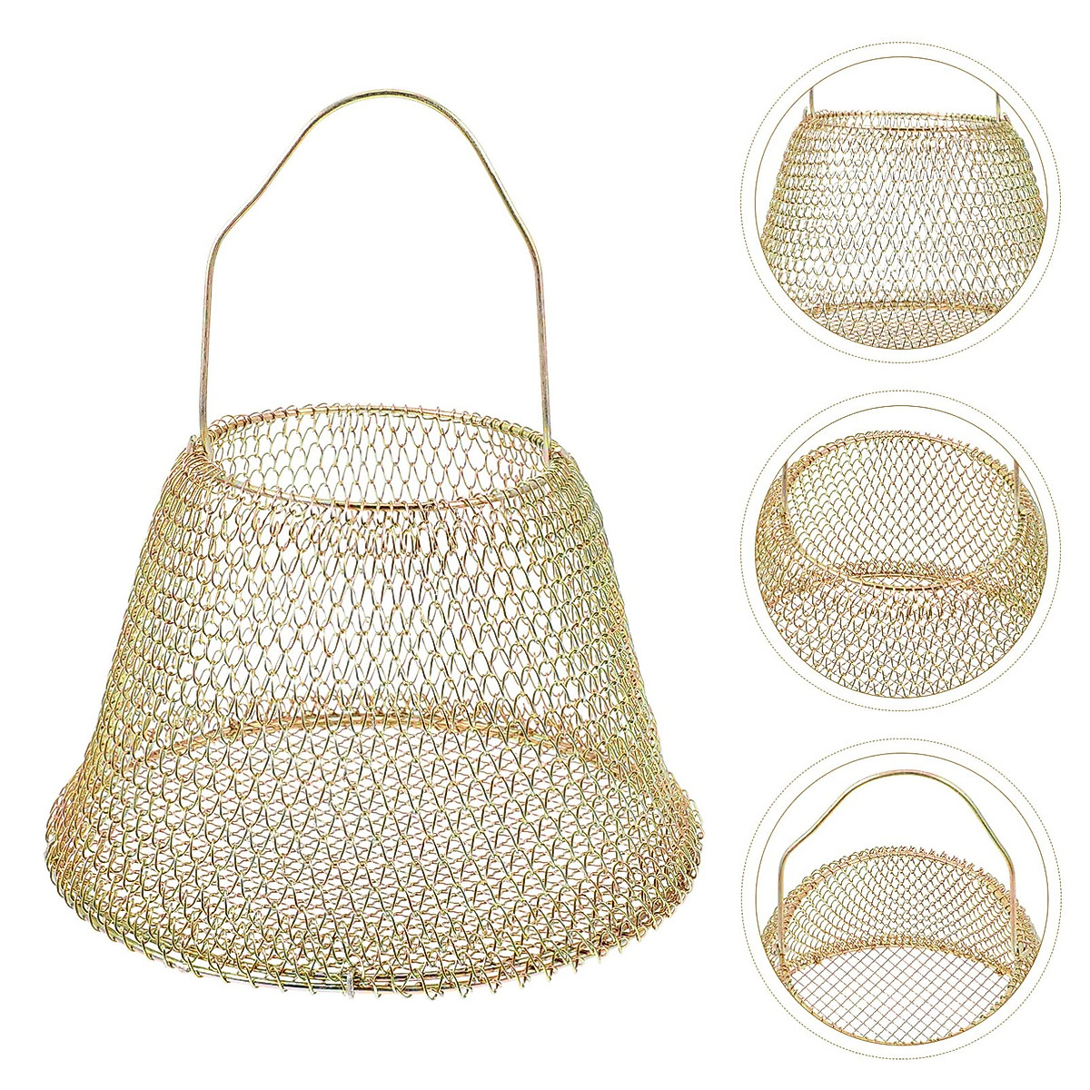 Housoutil Portable Egg Basket Telescopic Iron Wire Shopping