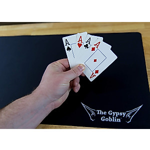 The Gypsy Goblin Black MTG Playmat for Card Games - 24”x13.5, Smooth Card Mat Protects Your Cards & Table