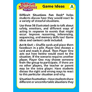 Super Duper Publications | Difficult Situations Fun Deck | Social Skills and Safety Flash Cards | Educational Learning Materials for Children