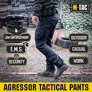 Aggressor Flex - Tactical Pants - Men Cotton Cargo Pockets (Navy Blue, W32 / L36)